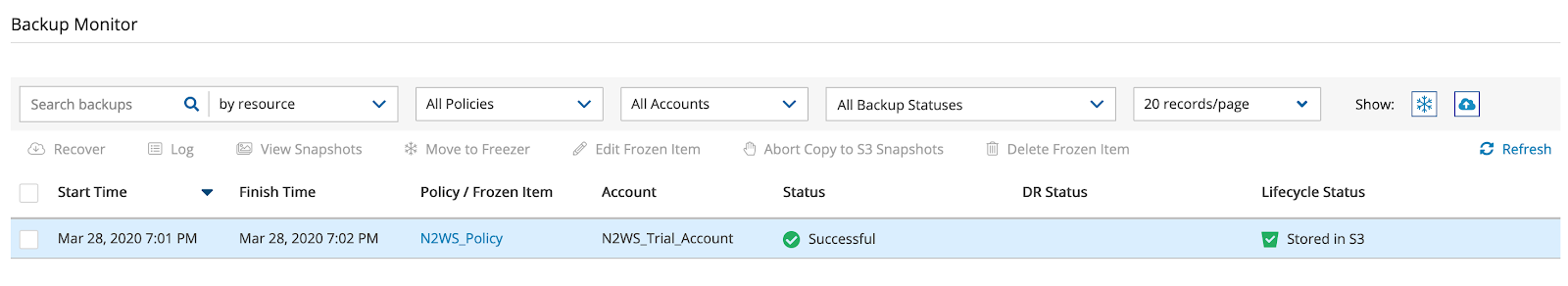 AWS Glacierへのアーカイブ方法: N2WS Backup and Recovery v3.0 ハウツーガイド | クライム・仮想化クラウド技術ブログ